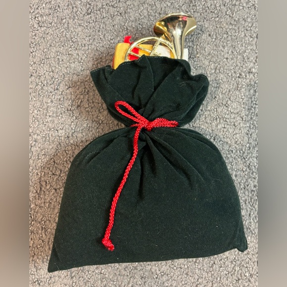 Holiday | Vintage Green Plush Santa Sack Bag Toys Decor Presents Tuba 1 ...
